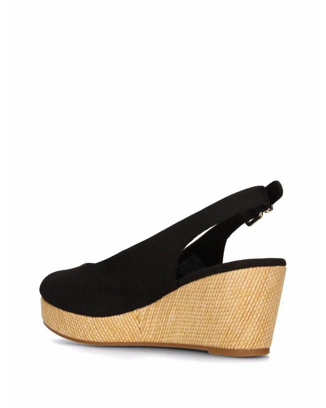 Tommy Hilfiger Iconic Elba Slingback Wedge Sandals in Black | Lyst