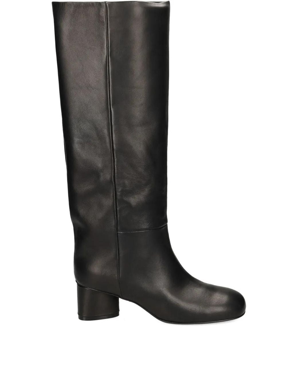 Vic Matié Block-Heel Leather Knee-High Boots in Black | Lyst UK
