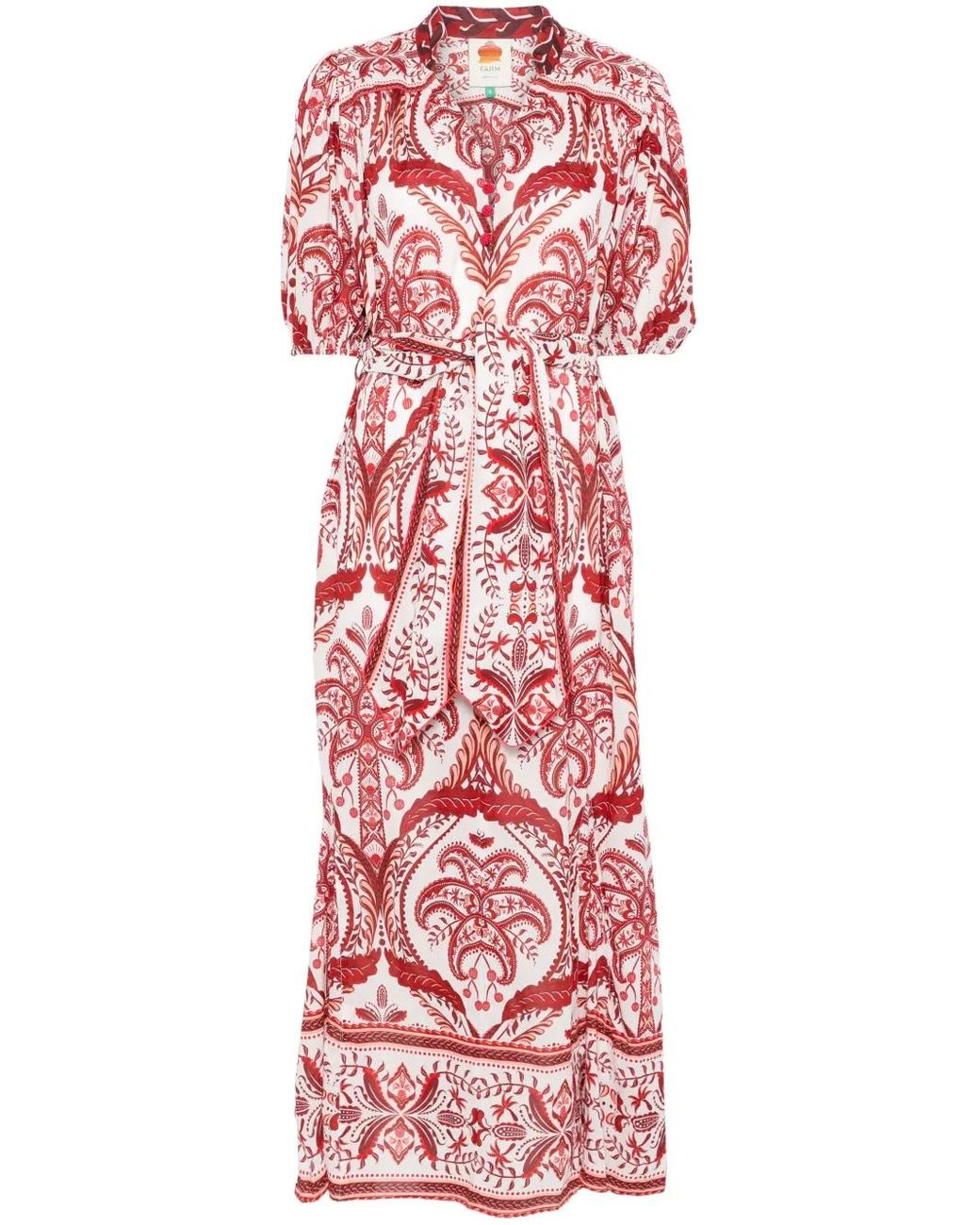 FARM Rio Tropical Cameo Maxi Dress in Red | Lyst