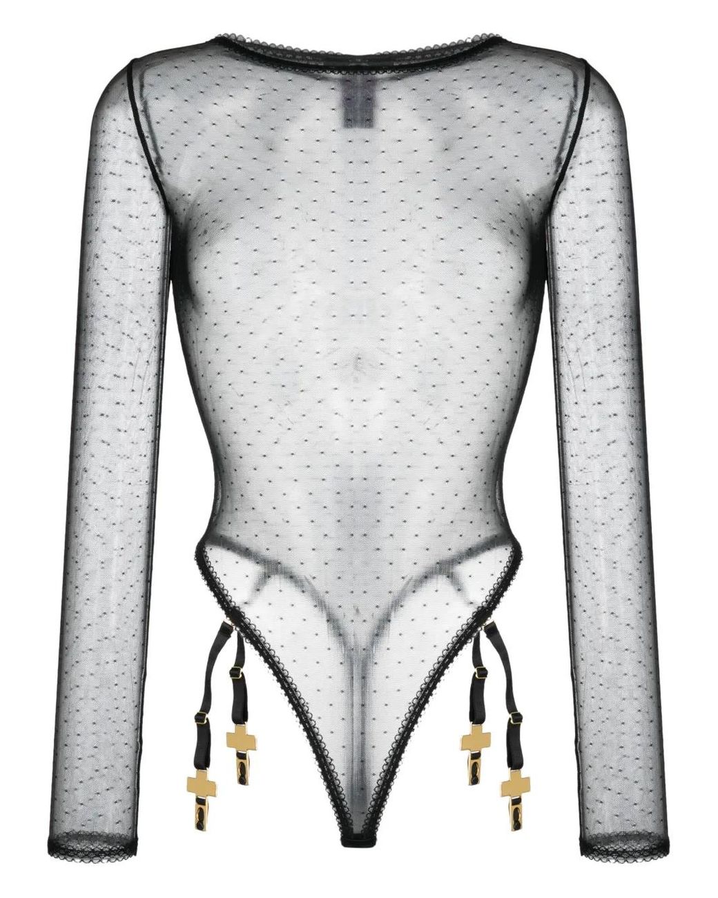 Maison Close Inspiration Divine Mesh Body in Gray | Lyst
