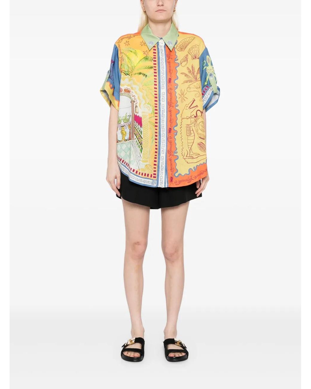 ALÉMAIS Surrealist Summer Shirt in Yellow | Lyst