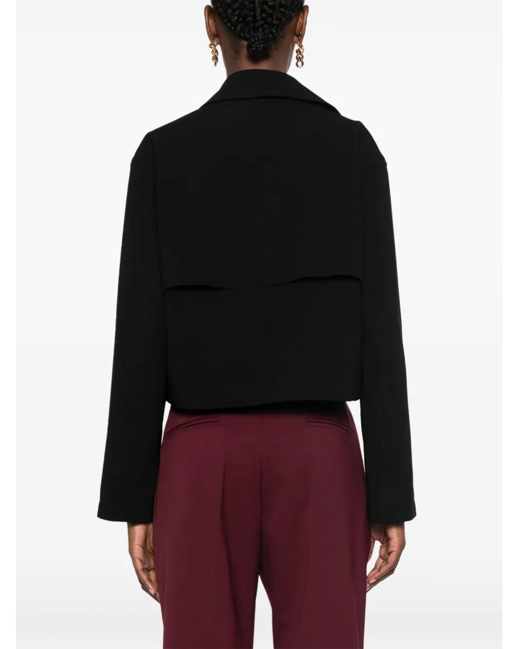 Theory Crepe Cropped Jacket in Black | Lyst