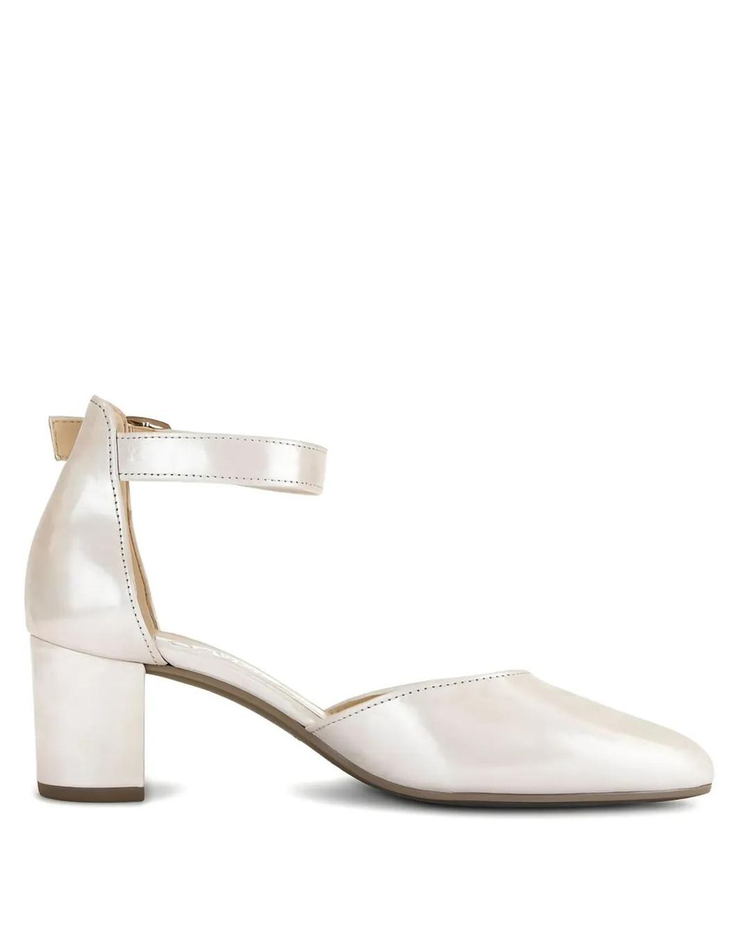 Gabor Ankle-Strap Block-Heel Pumps in White | Lyst