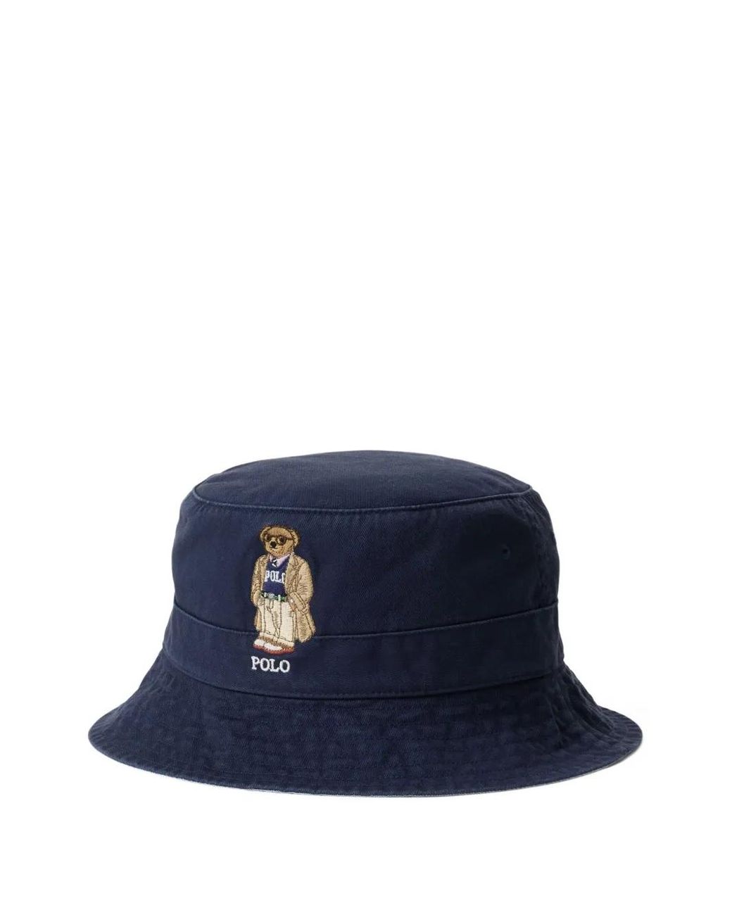 Polo Ralph Lauren Polo Bear-Embroidered Bucket Hat in Blue for Men | Lyst