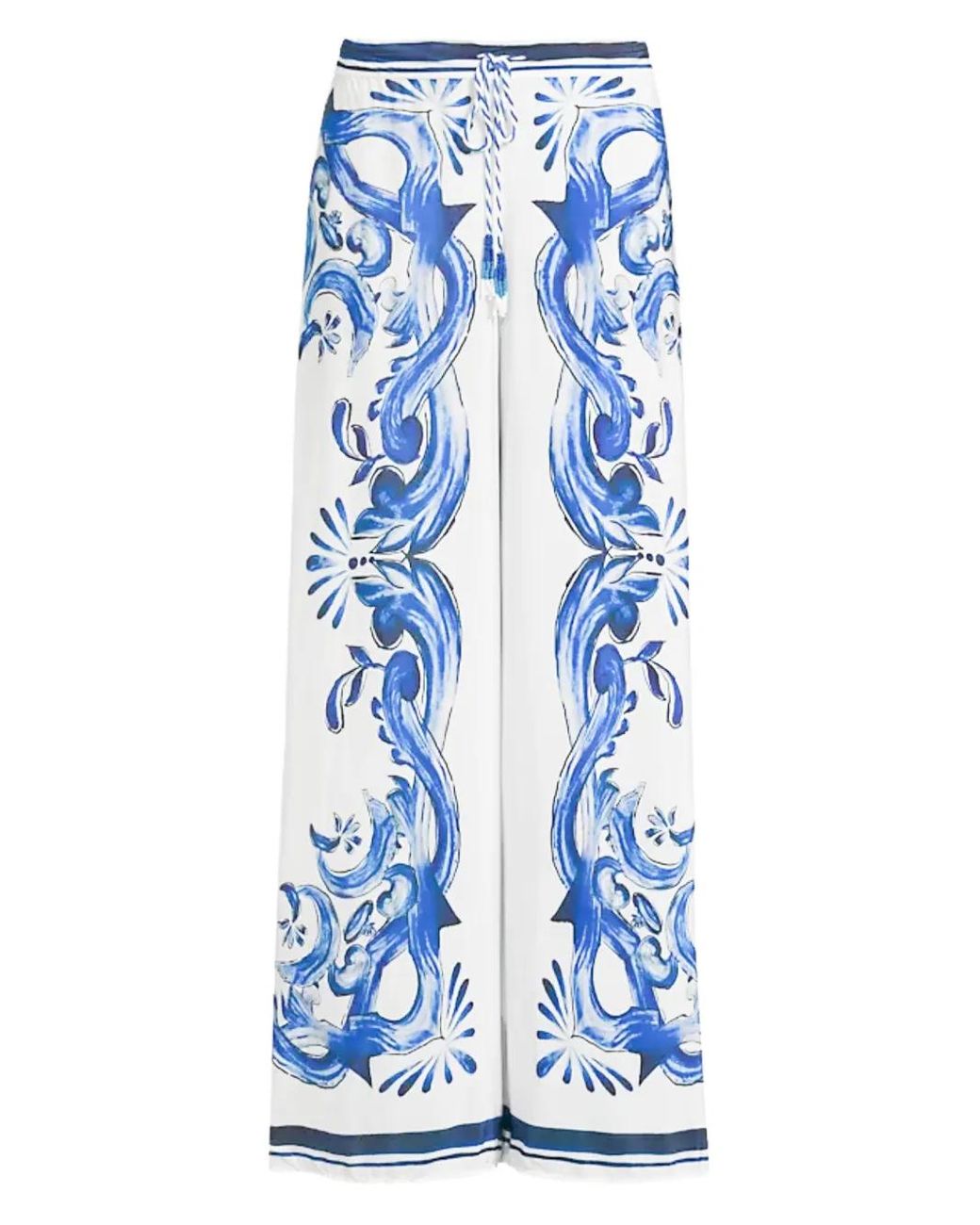 FARM Rio Garden Tiles Trousers in Blue | Lyst