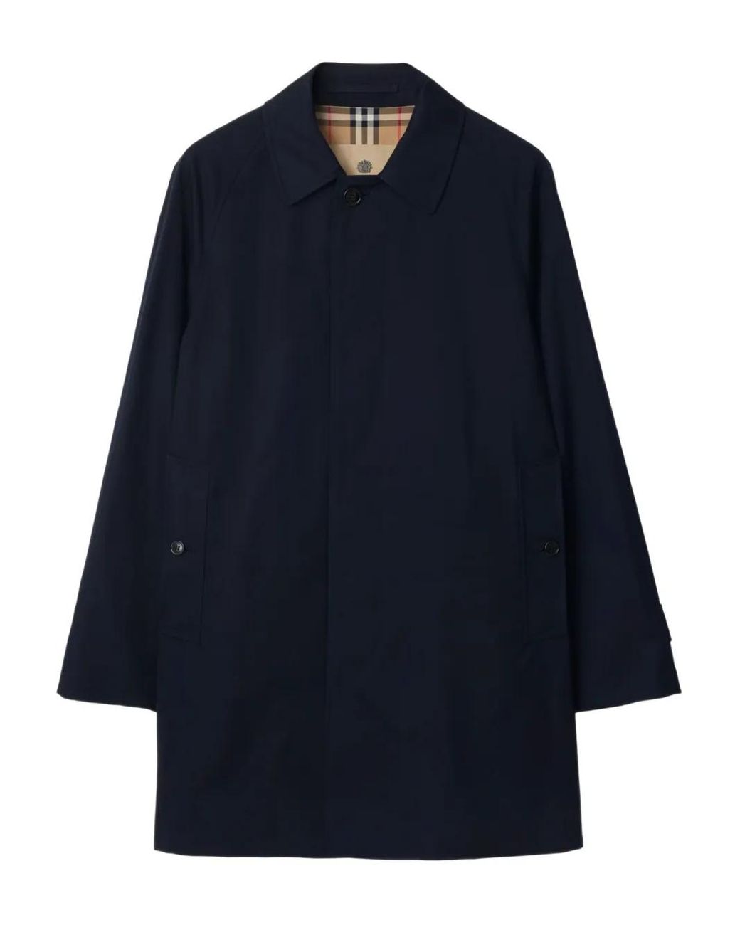 Burberry Mid-Length Camden Heritage Car Coat in Blue for Men | Lyst