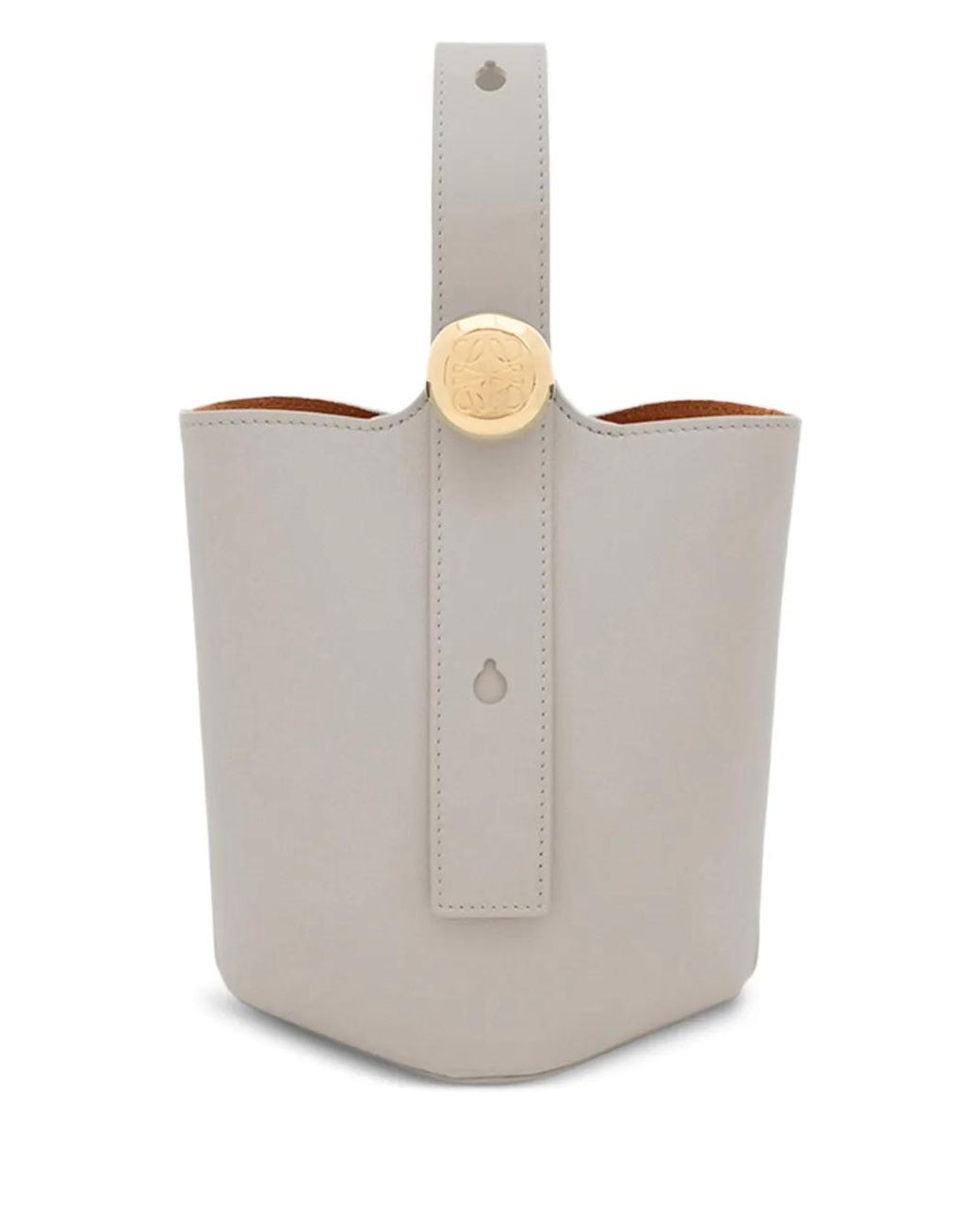 Loewe Leather Bucket Bag in White | Lyst