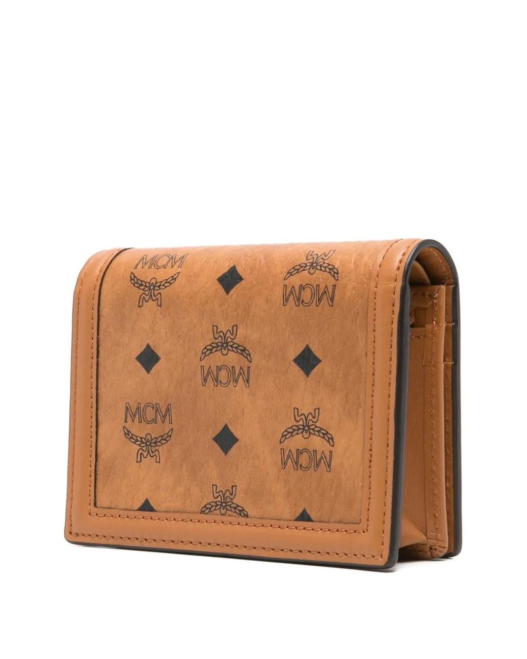 MCM Tracy Logo Buckle Wallet in Brown | Lyst