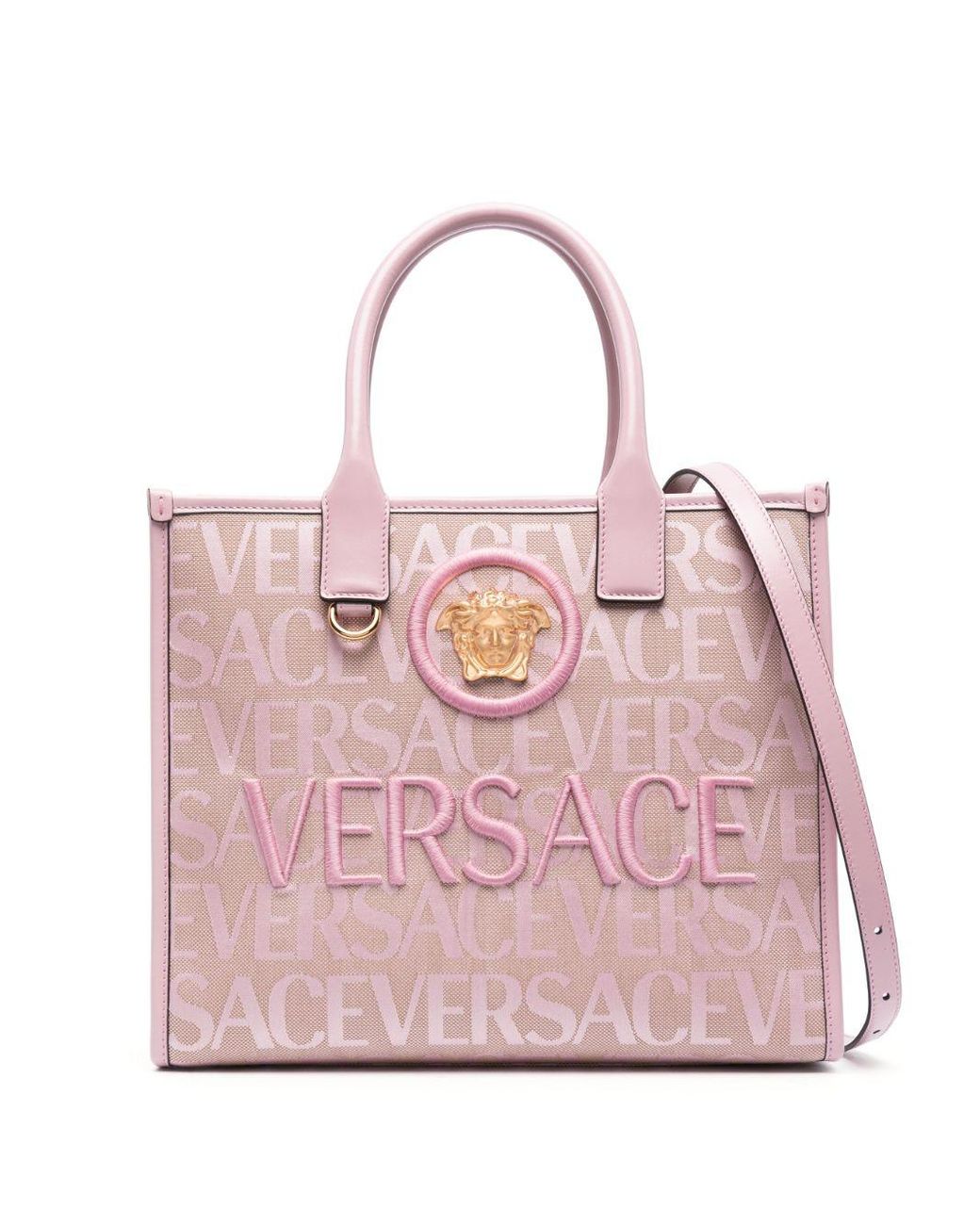 Versace Small Allover Tote Bag in Pink | Lyst