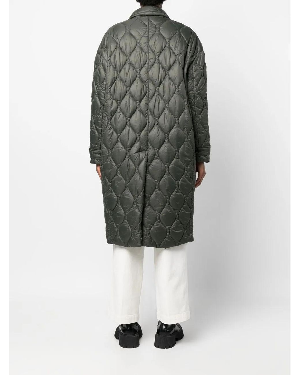 Amiri Double-Breasted Quilted Coat in Gray | Lyst