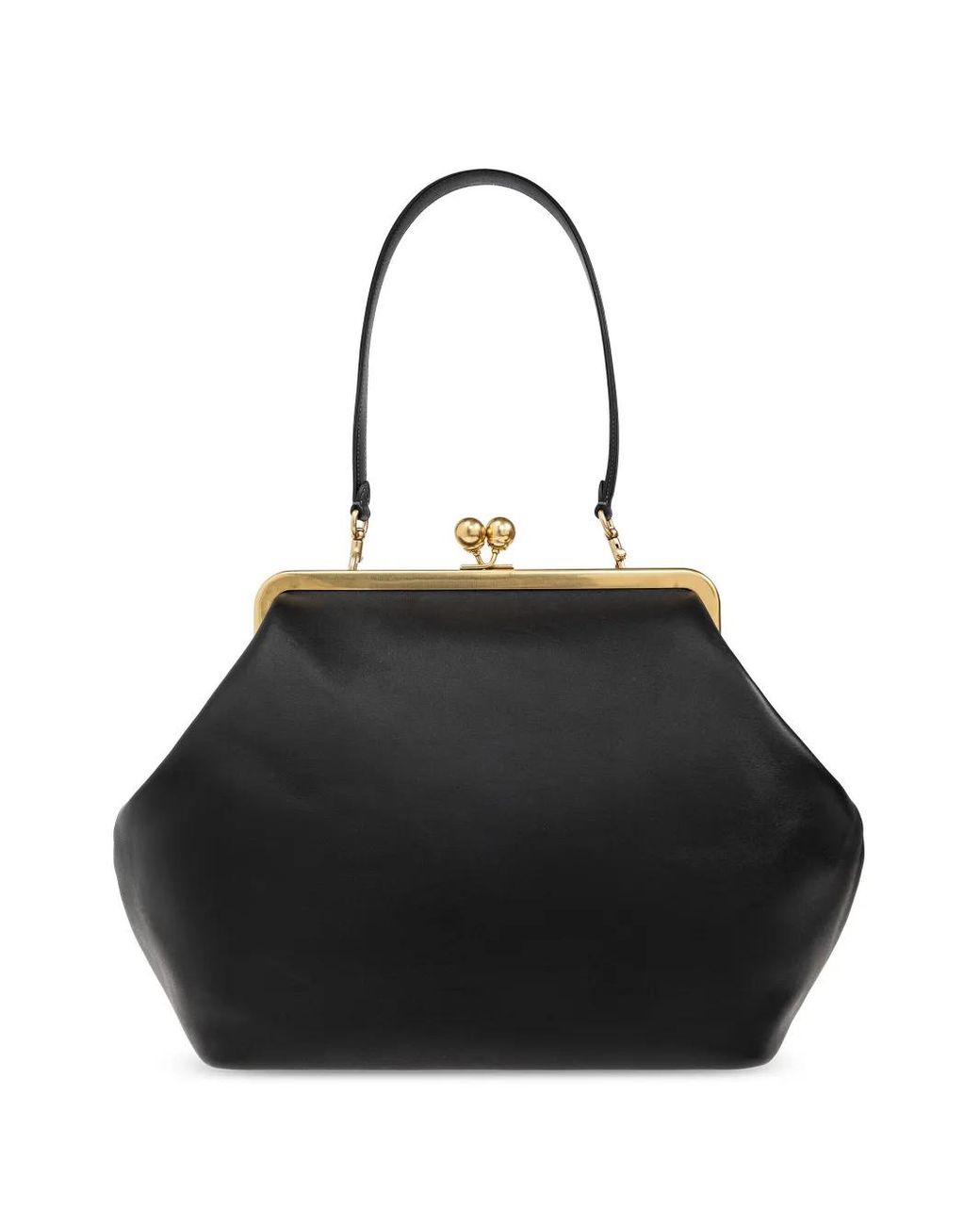 COACH Large Kisslock Frame Clutch Bag in Black | Lyst
