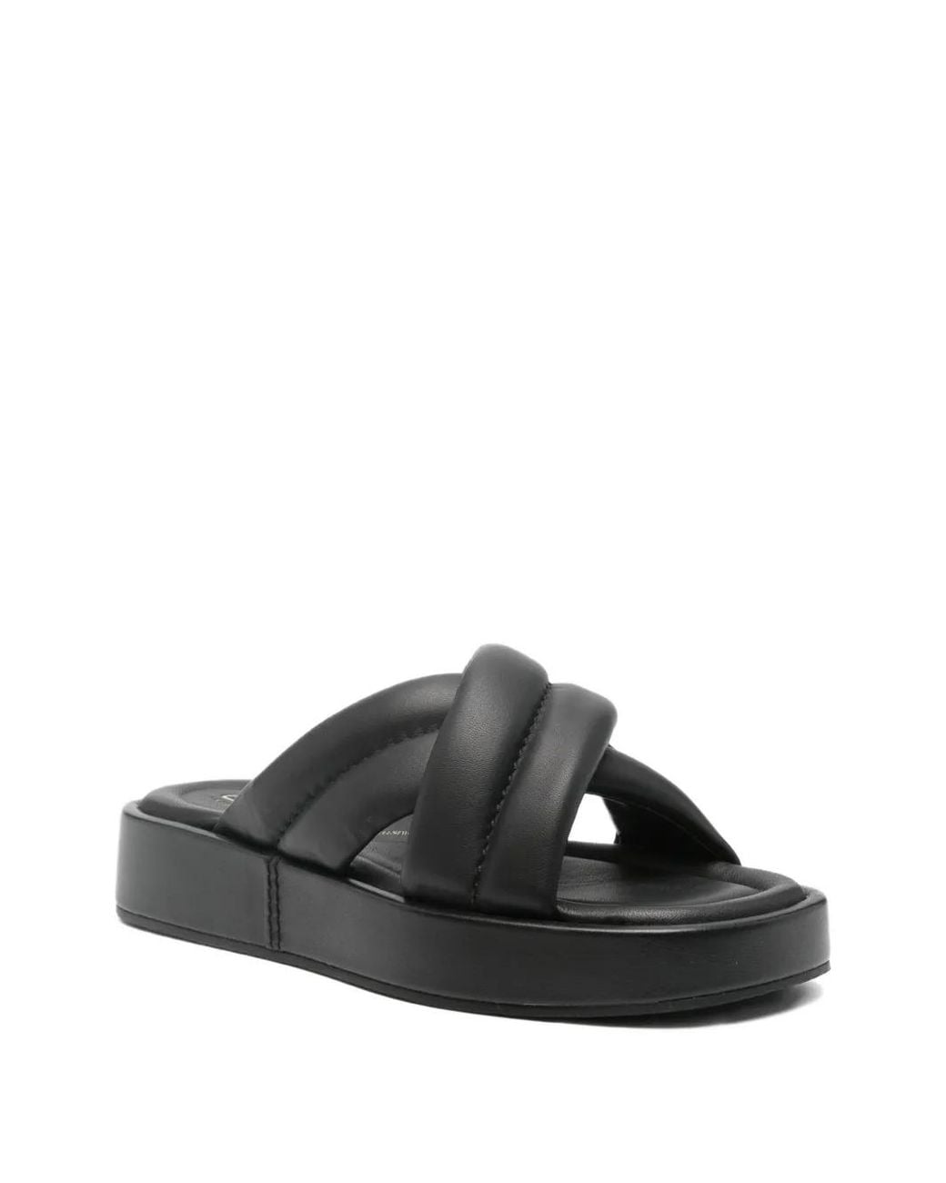 Clarks 35Mm Alda Quilted Cross-Strap Sandals in Black | Lyst