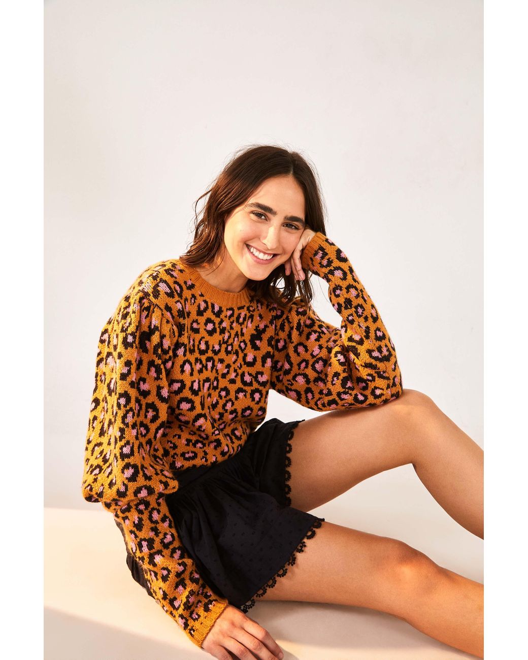 Farm Rio Synthetic Leopard Pop Sweater Lyst