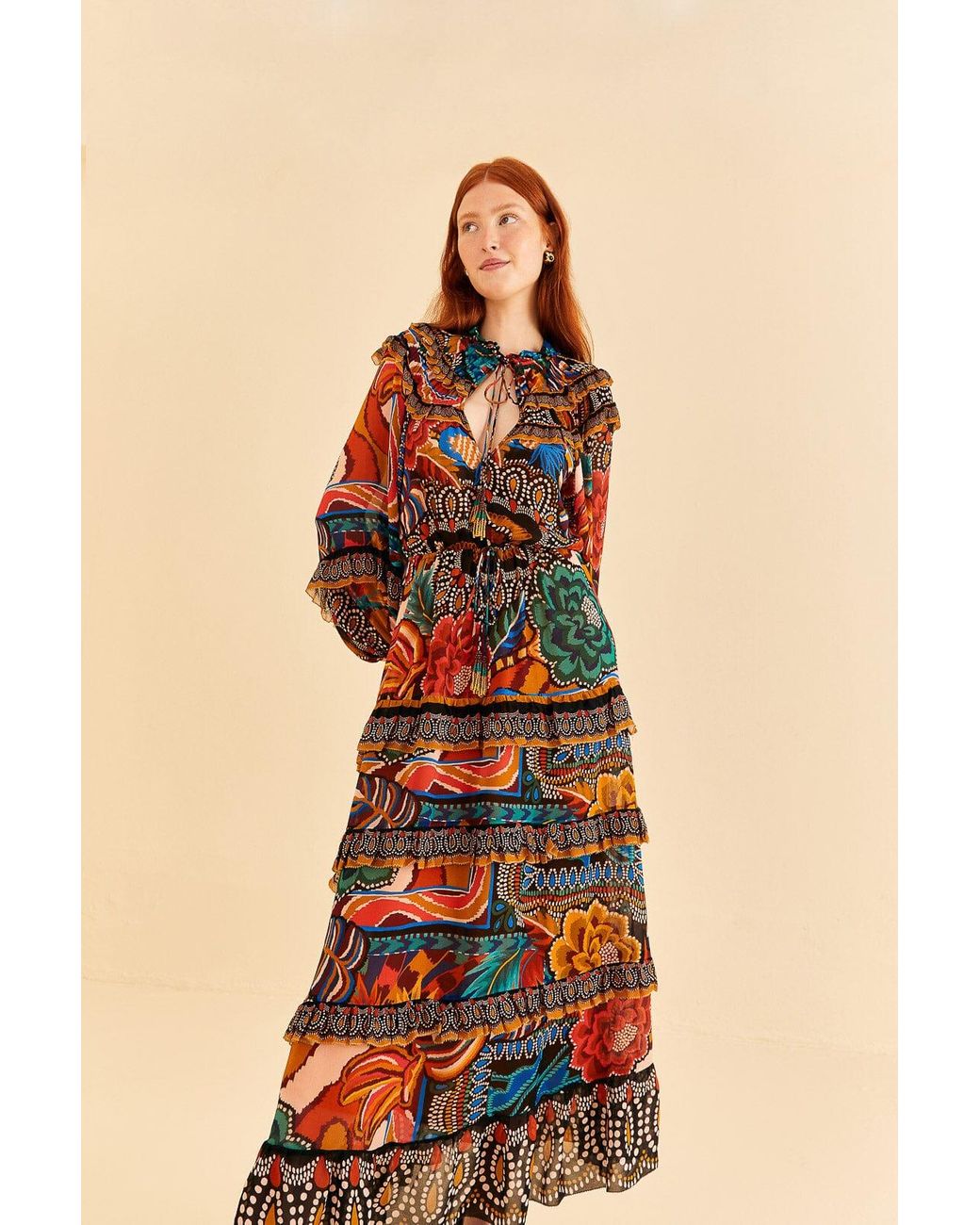 FARM Rio Multicolor Fall Mix Maxi Dress | Lyst