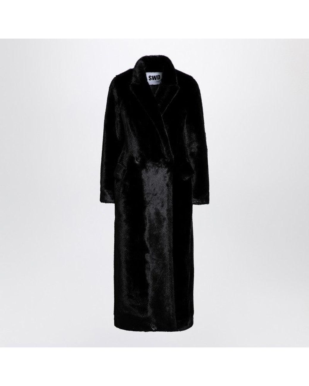 S.w.o.r.d 6.6.44 Long Faux Fur Coat in Black | Lyst