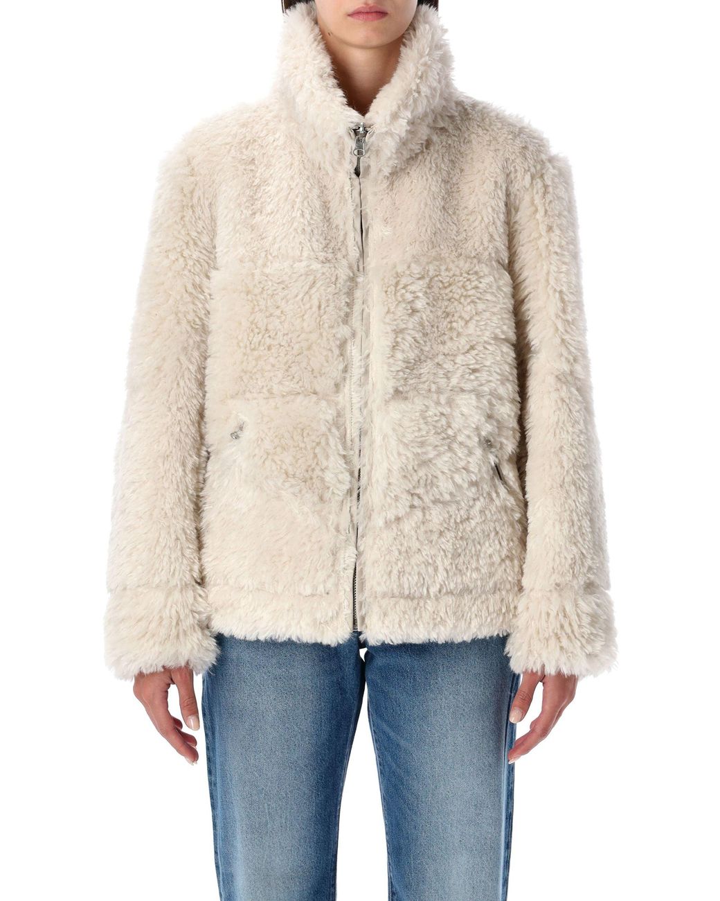 Urbancode Reversible Faux Fur Jacket in Natural | Lyst
