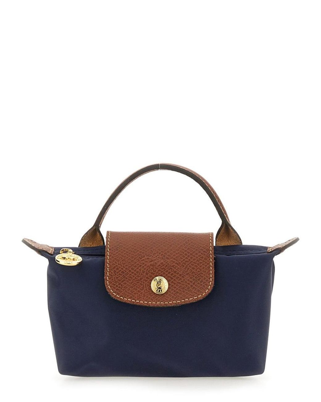 Longchamp Le Pliage Clutch With Handle in Blue | Lyst
