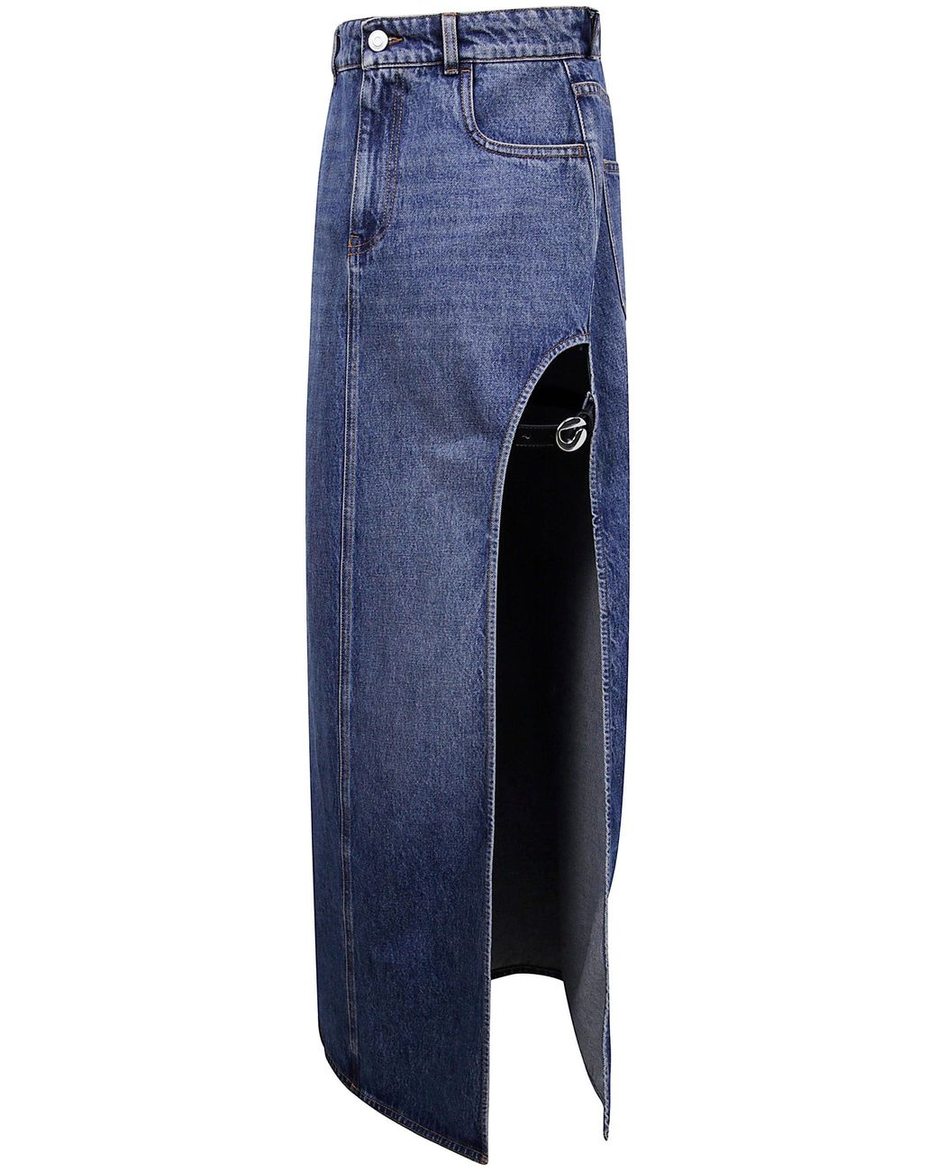 Coperni Garter Belt Denim Skirt in Blue | Lyst UK