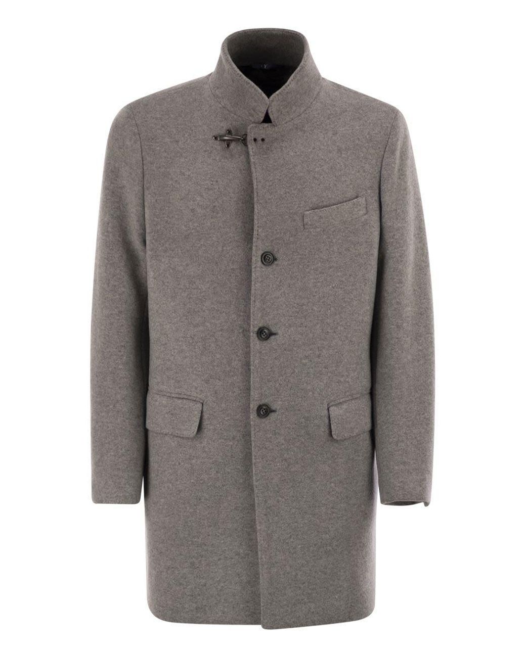 Fay Wool Coat in Grey | Lyst UK