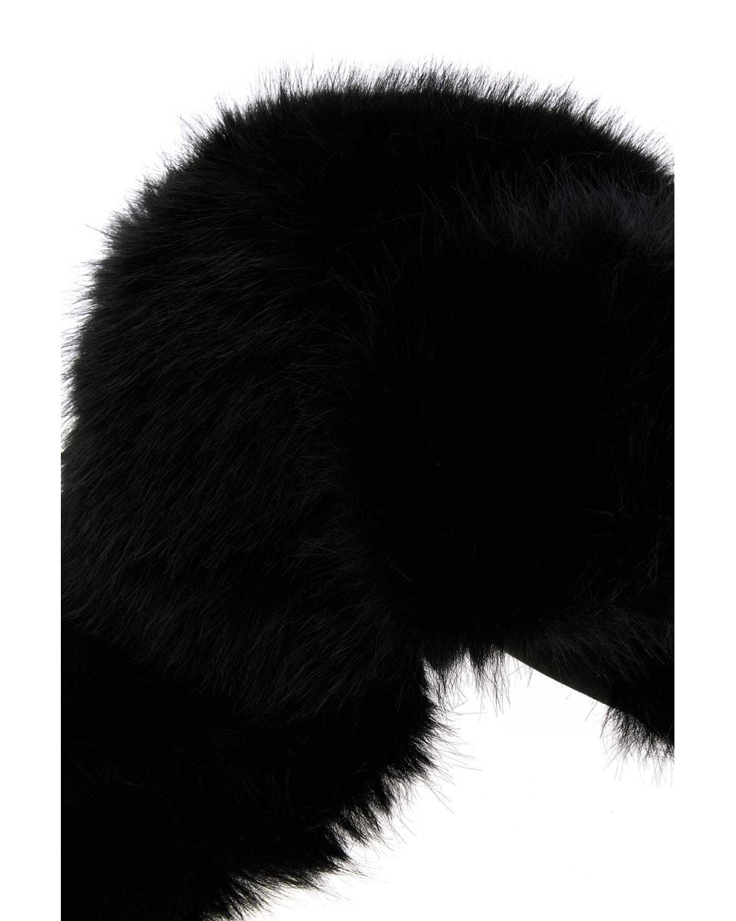 Stella McCartney Fur Hat Plush Fabric & Alter Suede in Black | Lyst UK