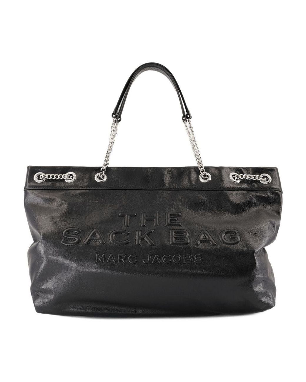 Marc Jacobs The Chain Sack Leather Shoulder Bag in Black | Lyst
