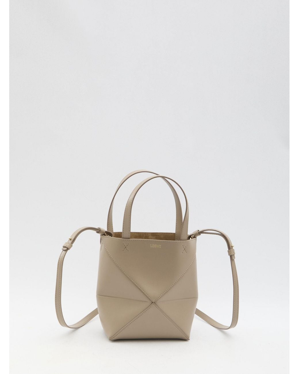 Loewe Puzzle Fold Tote Mini Bag in Natural | Lyst