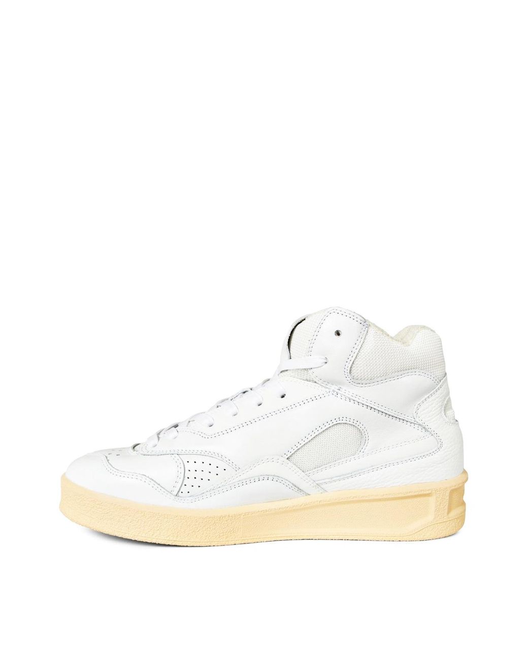 Jil Sander Basket Hi Logo Sneakers in White | Lyst