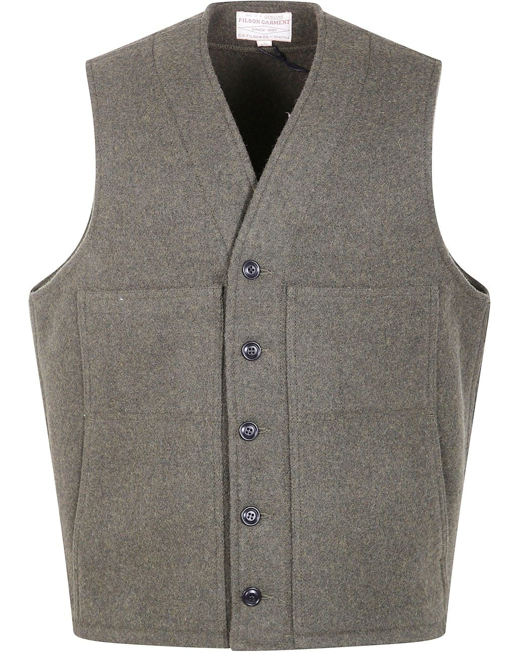 Filson "Mackinaw Wool Vest" Gilet in Gray for Men | Lyst