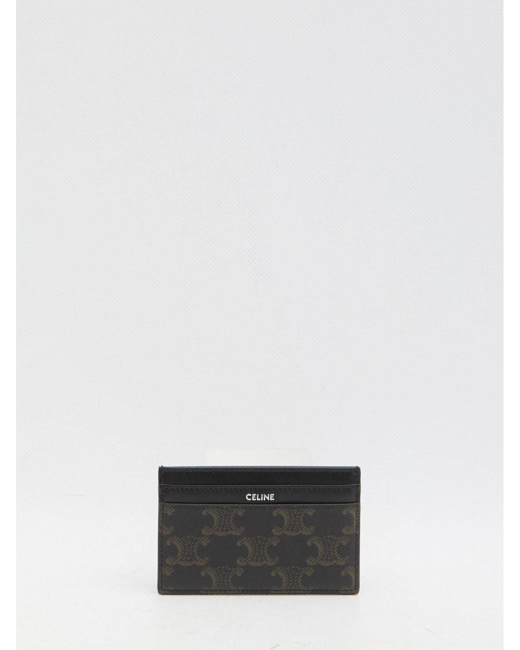 Celine Triomphe Cardholder in White for Men | Lyst