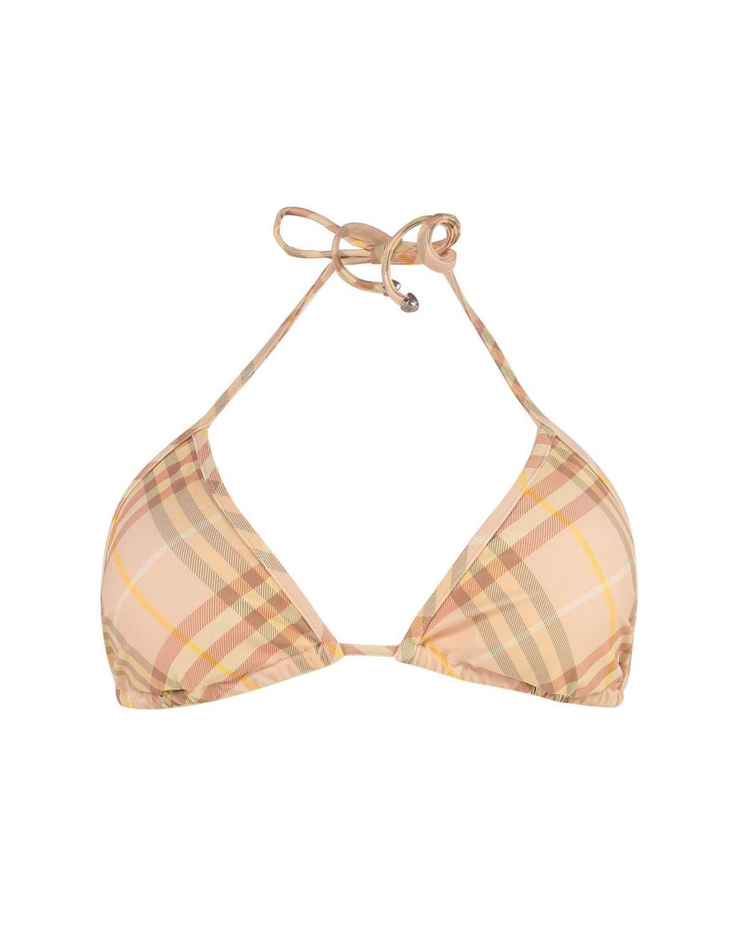 Burberry Triangle Bikini Top in Natural | Lyst