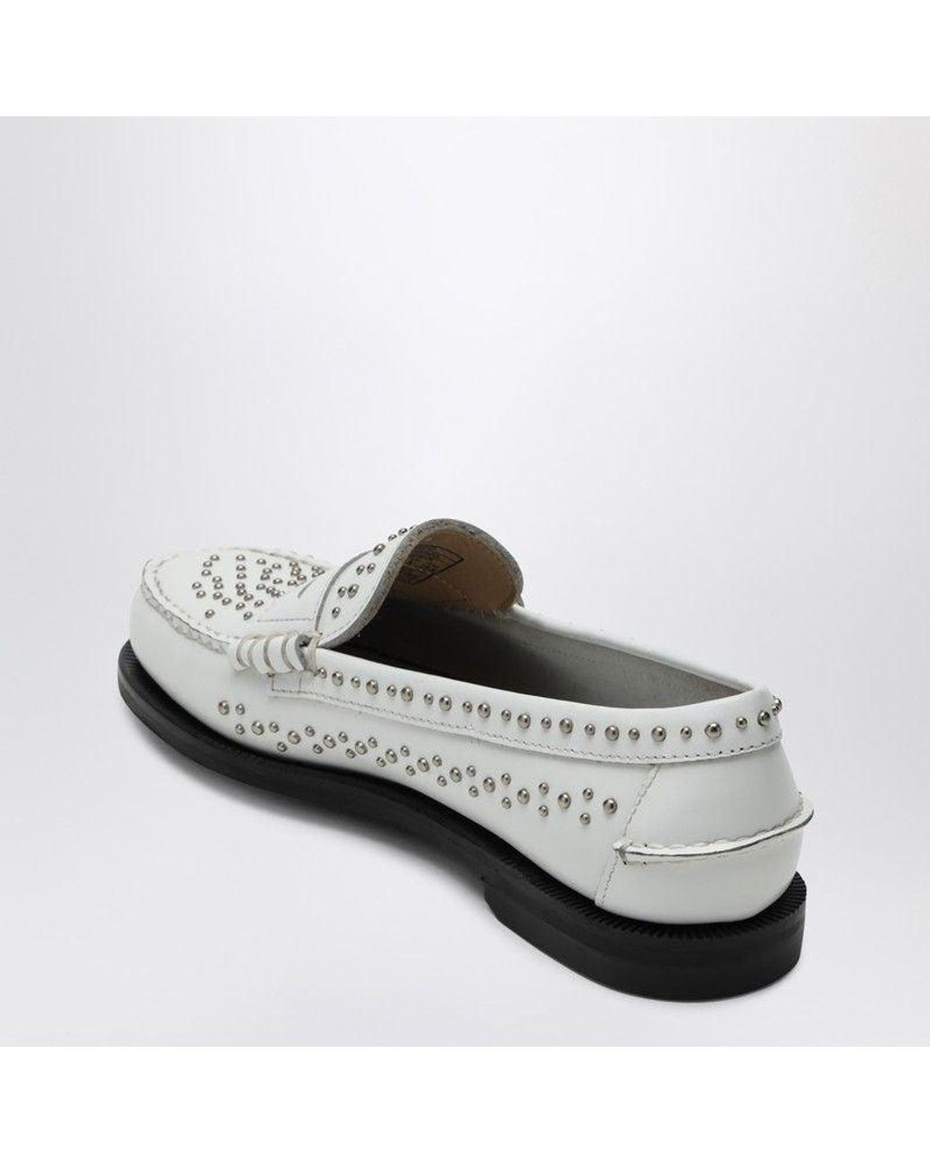 Sebago Classic Dan Loafer With Studs in White | Lyst