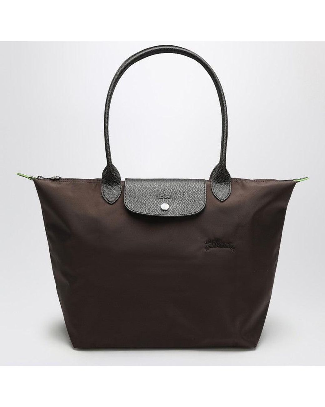 Longchamp Mocha Coloured Le Pliage L Bag in Black | Lyst