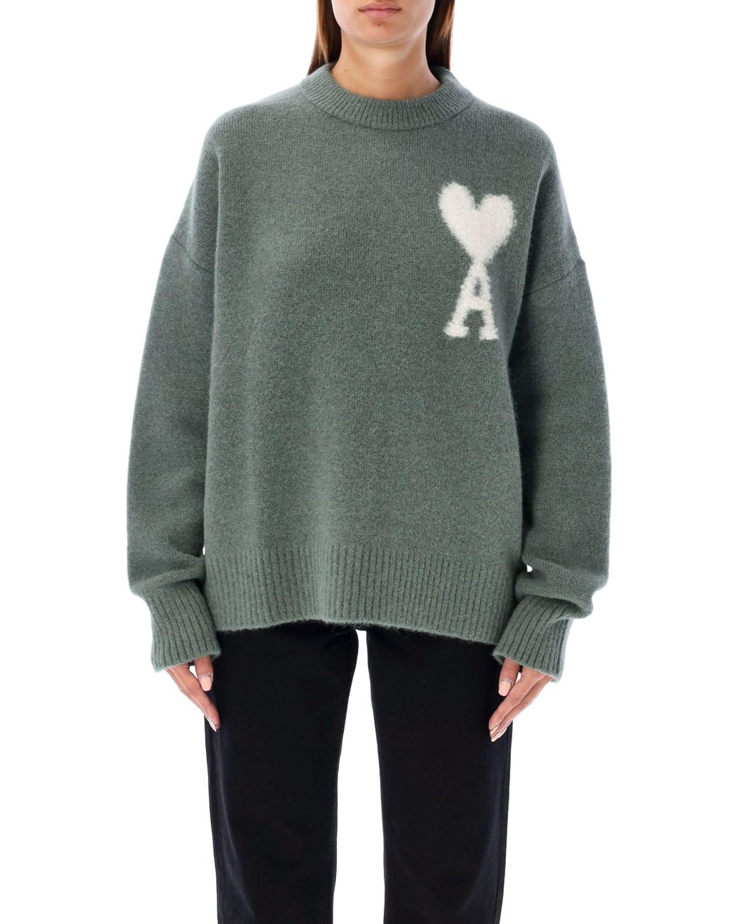 Ami Paris Adc Crewneck Sweater in Gray for Men | Lyst