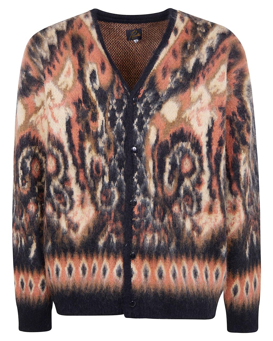 Needles "Mohair Paisley" Cardigan in Brown | Lyst UK