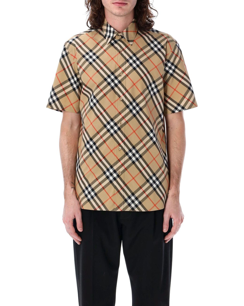 Burberry Check Cotton Shirt for Men | Lyst