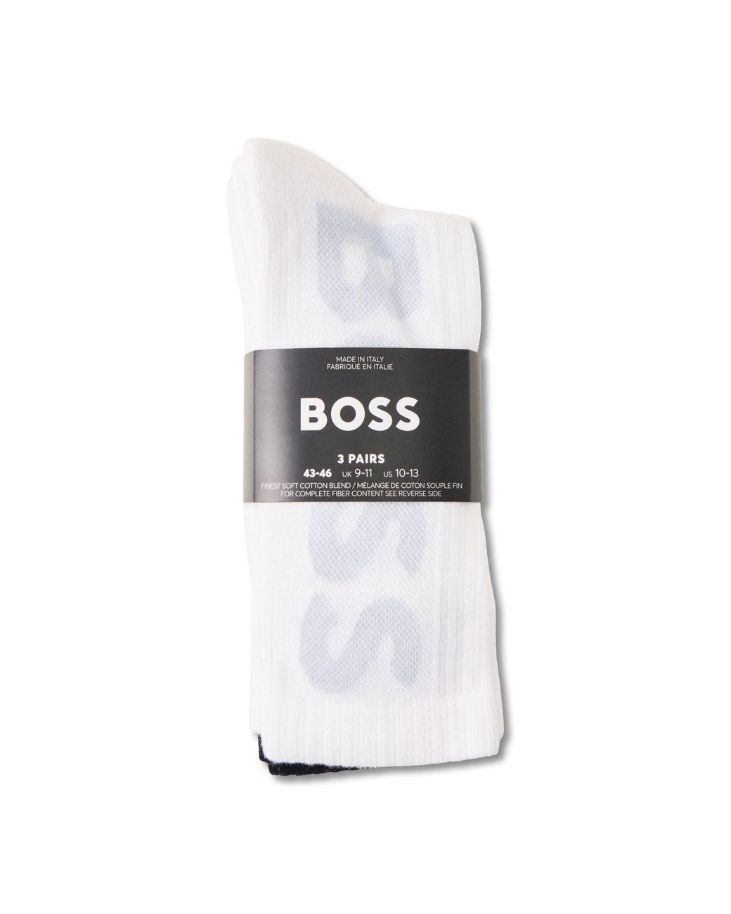 BOSS Rib Logo Socks 3 Pack Multi in White for Men | Lyst UK