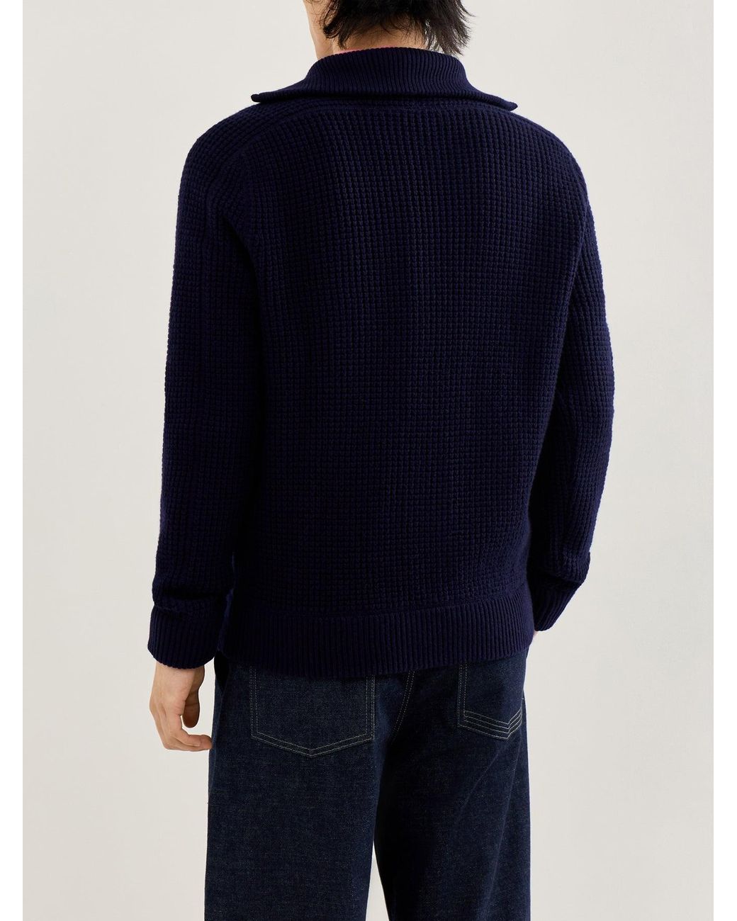Polo Ralph Lauren Cotton Wool Full Zip Knit in Blue for Men | Lyst UK
