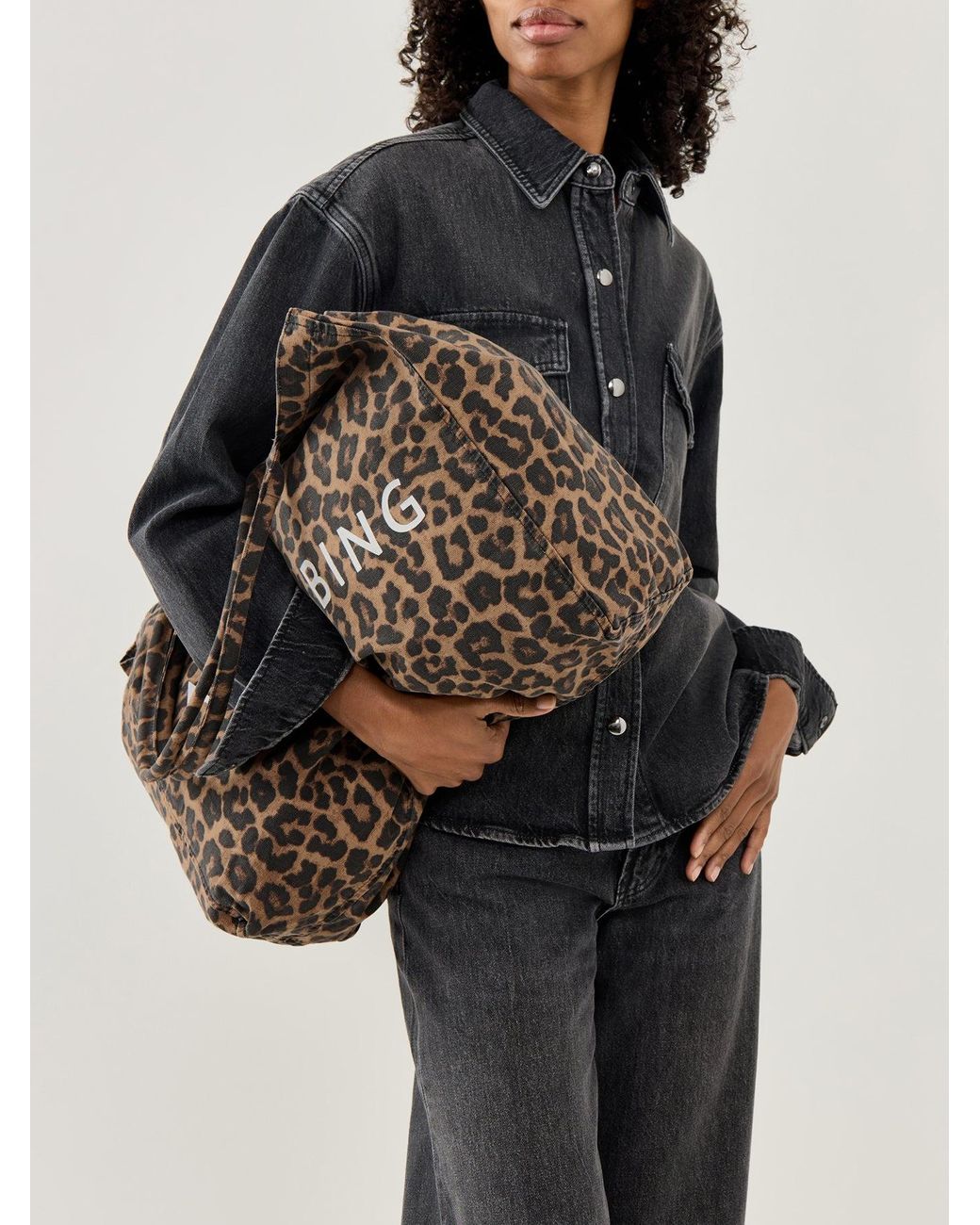 Anine Bing Leo Canvas Tote Bag in Black | Lyst UK