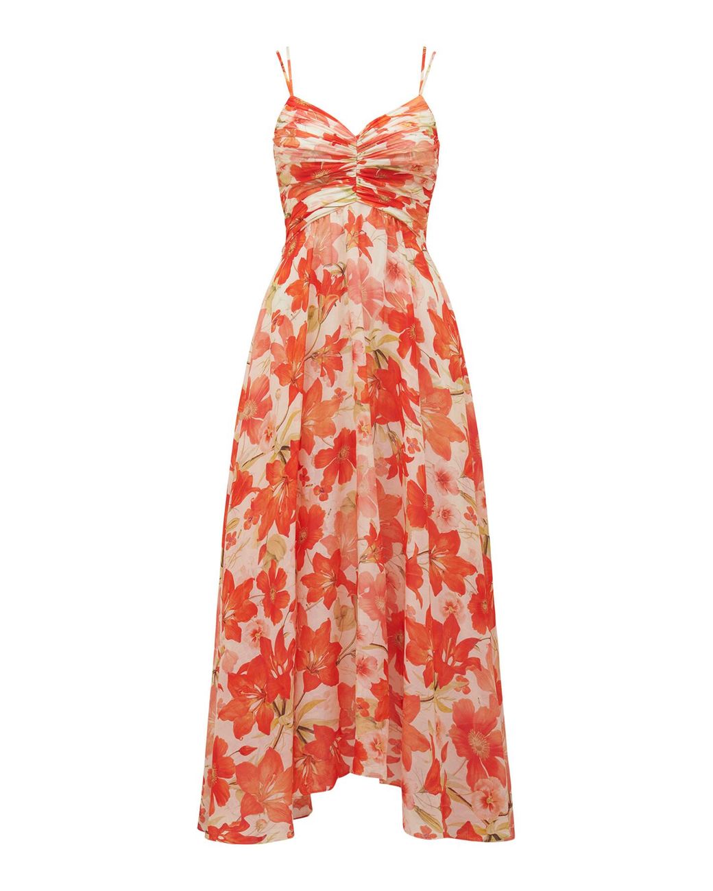 Forever New Women's Jolie Strappy Ruched Bodice Maxi Dress in Red | Lyst UK