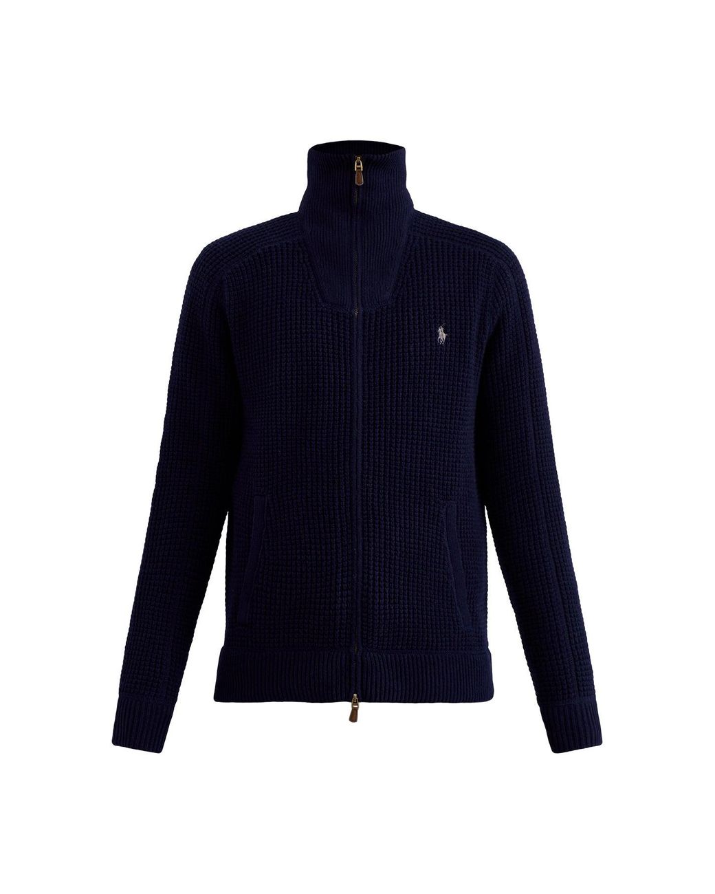 Polo Ralph Lauren Cotton Wool Full Zip Knit in Blue for Men | Lyst UK