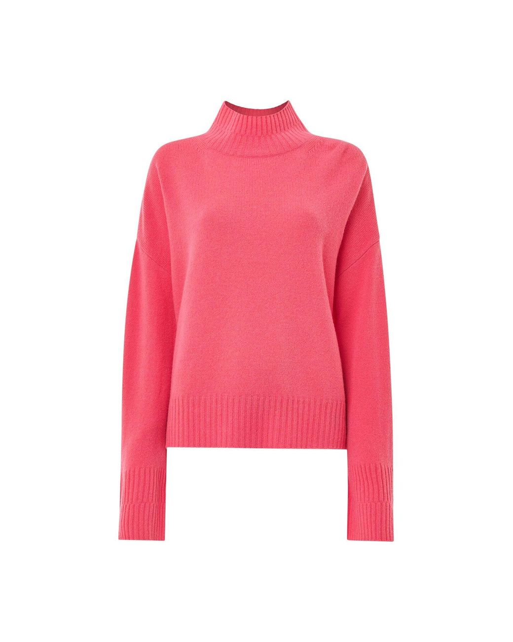 Whistles Double Trim Funnel Neck in Pink | Lyst UK