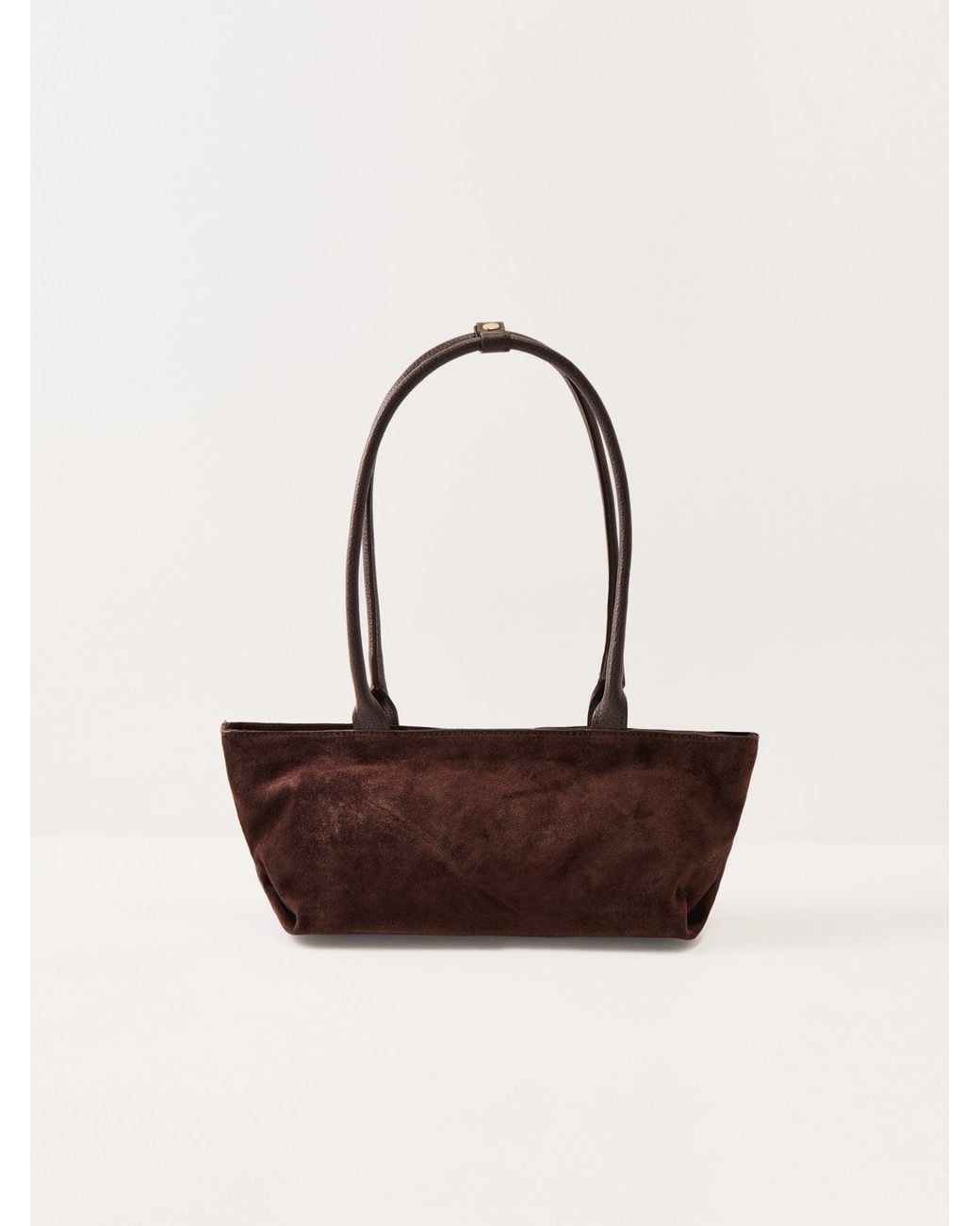 Marlon Bacil Long Handle Suede Bag in White | Lyst UK