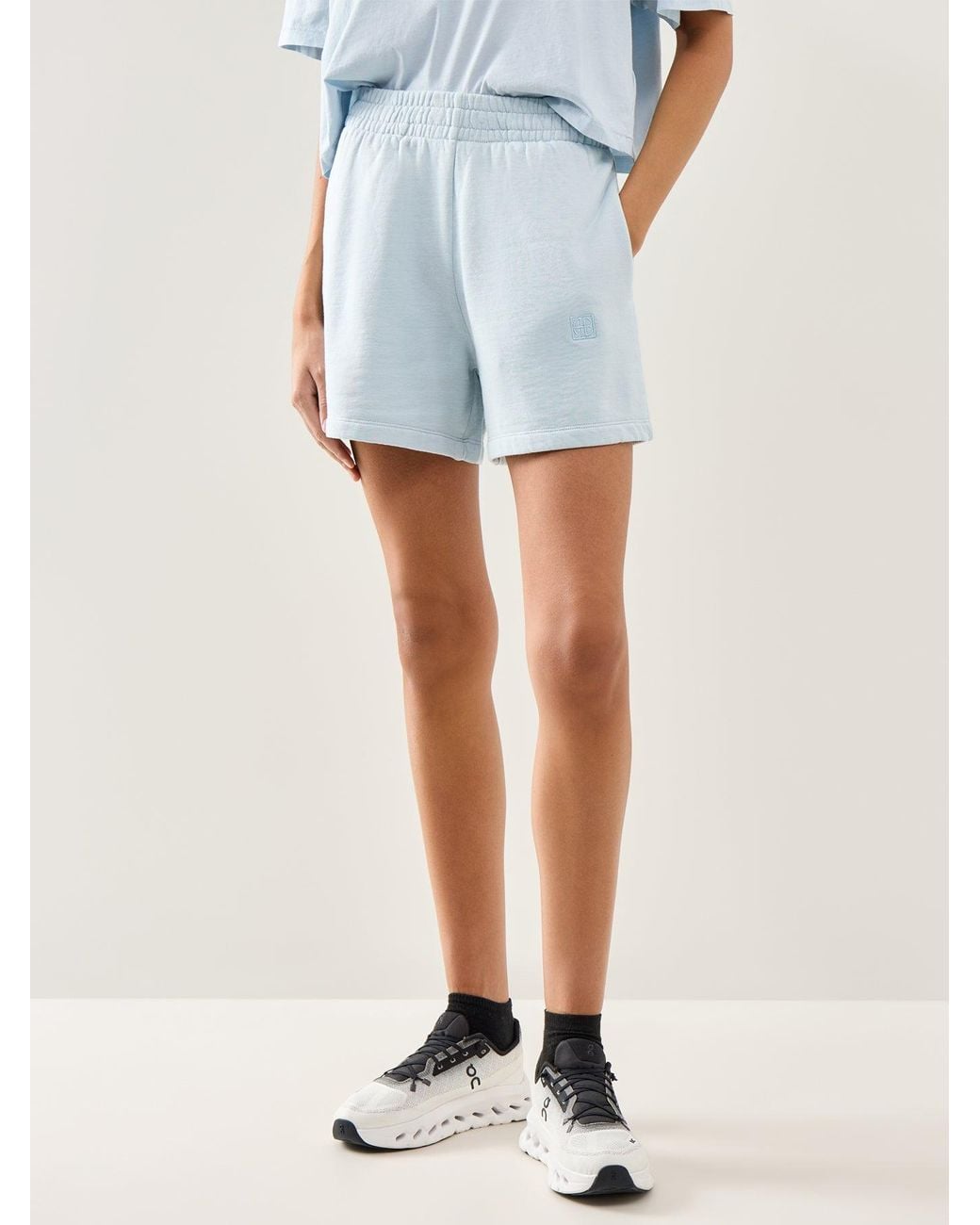 Anine Bing Kam Monogram Short in Blue | Lyst UK