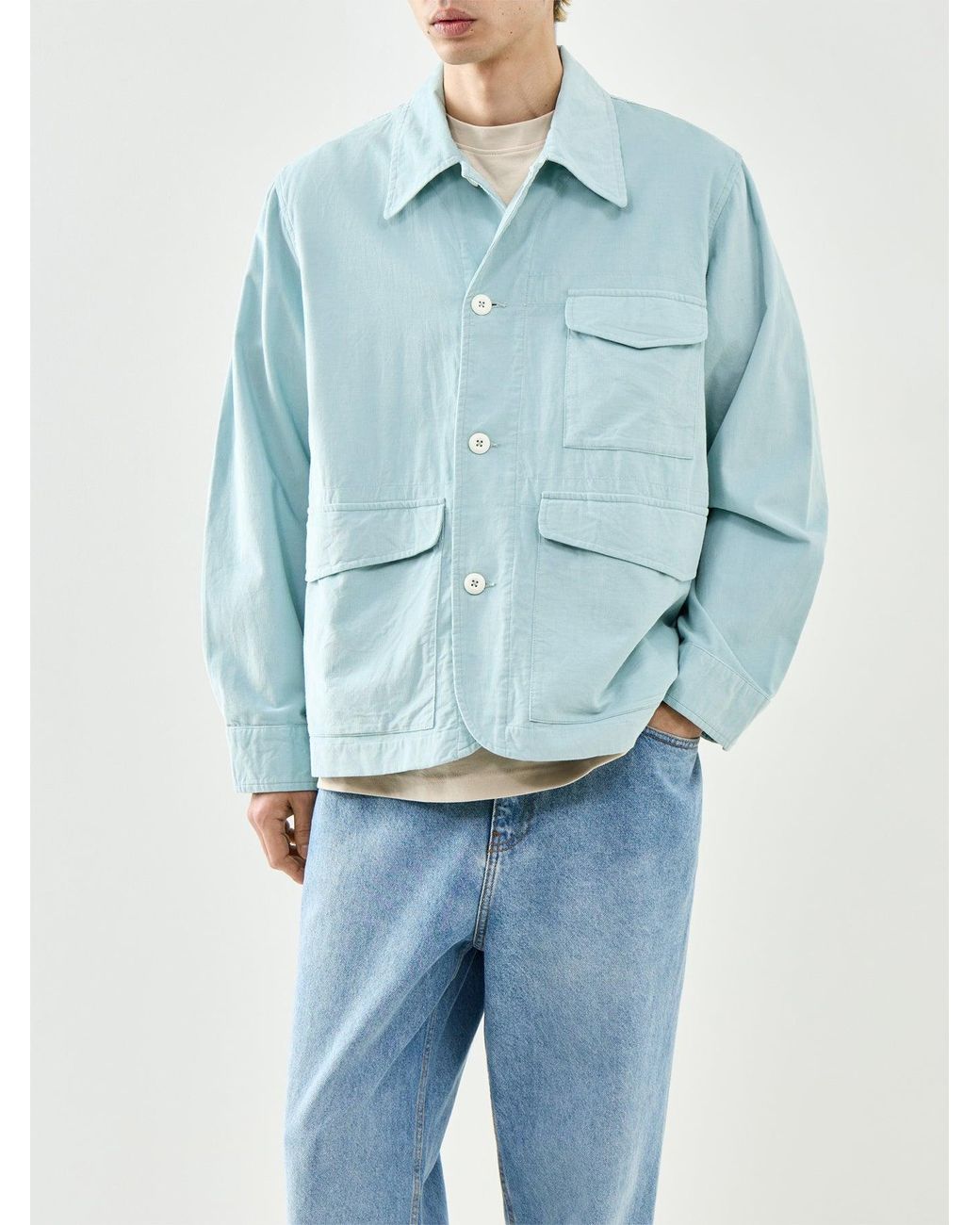 Universal Works Duty Organic Cord Jacket in Blue for Men | Lyst UK