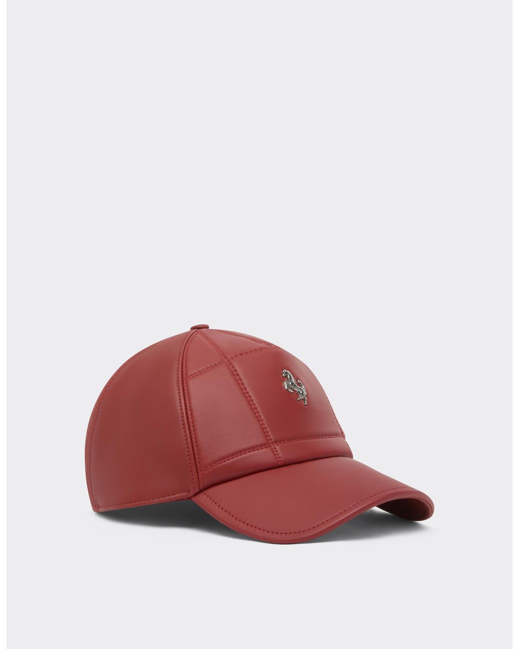 Ferrari Nappa Leather Baseball Cap With Prancing Horse in Red | Lyst UK