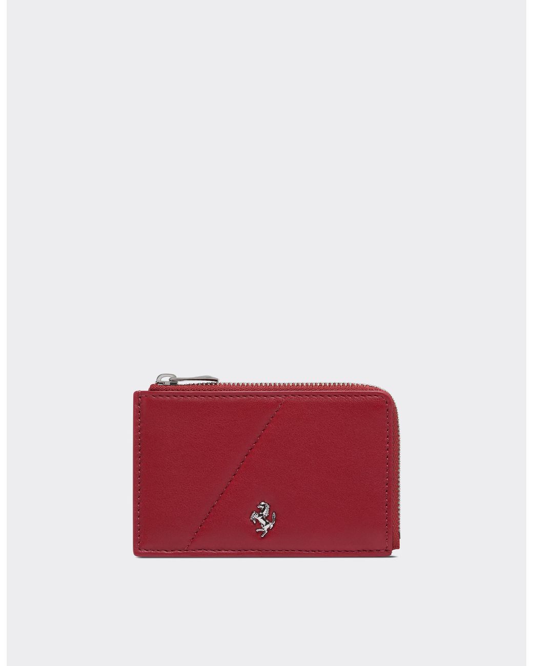 Ferrari Leather Card Holder With Zip in Red for Men | Lyst UK