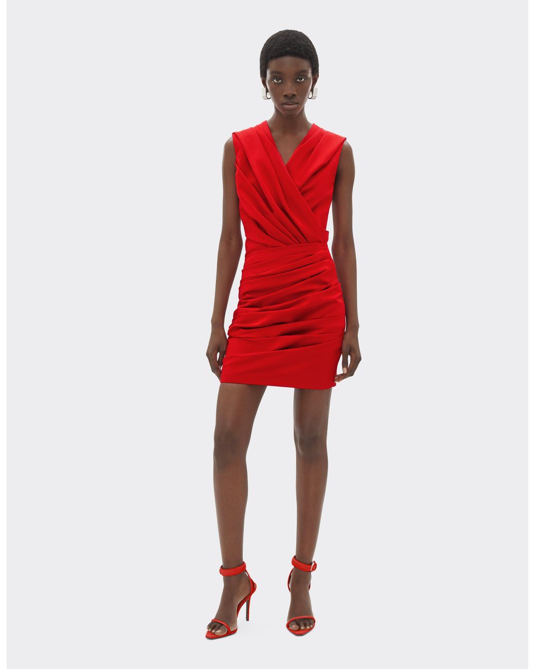 Ferrari Moiré Faille Dress in Red | Lyst UK