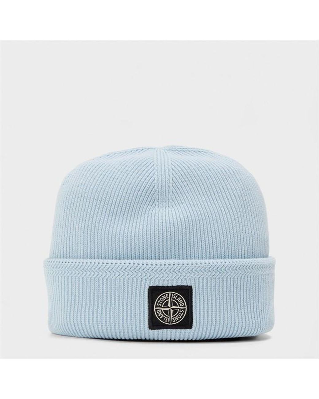 Stone Island Patch Beanie in Blue for Men | Lyst UK