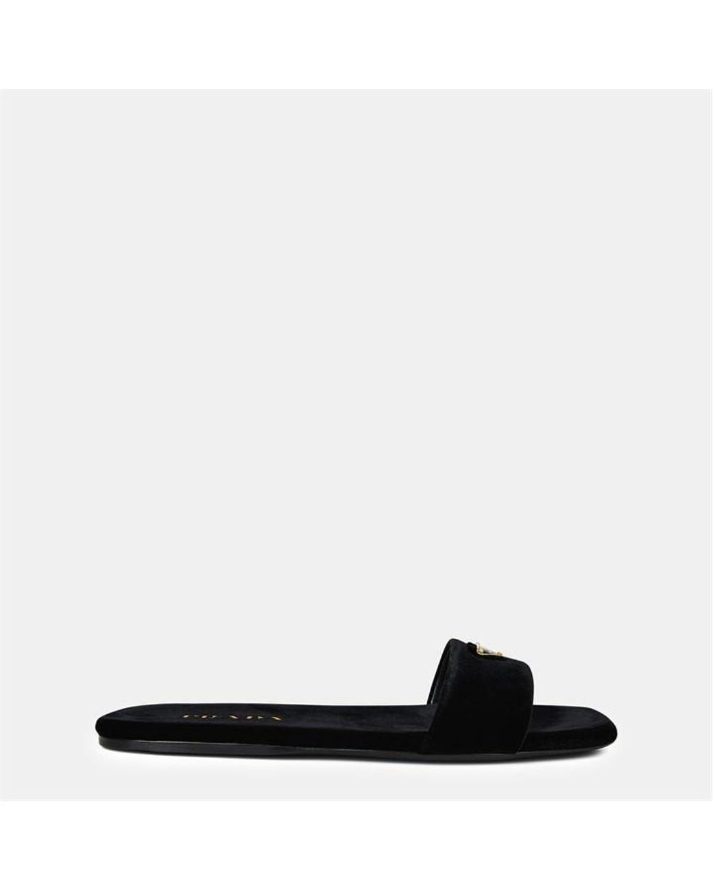 Prada Logo Slides in Black | Lyst UK
