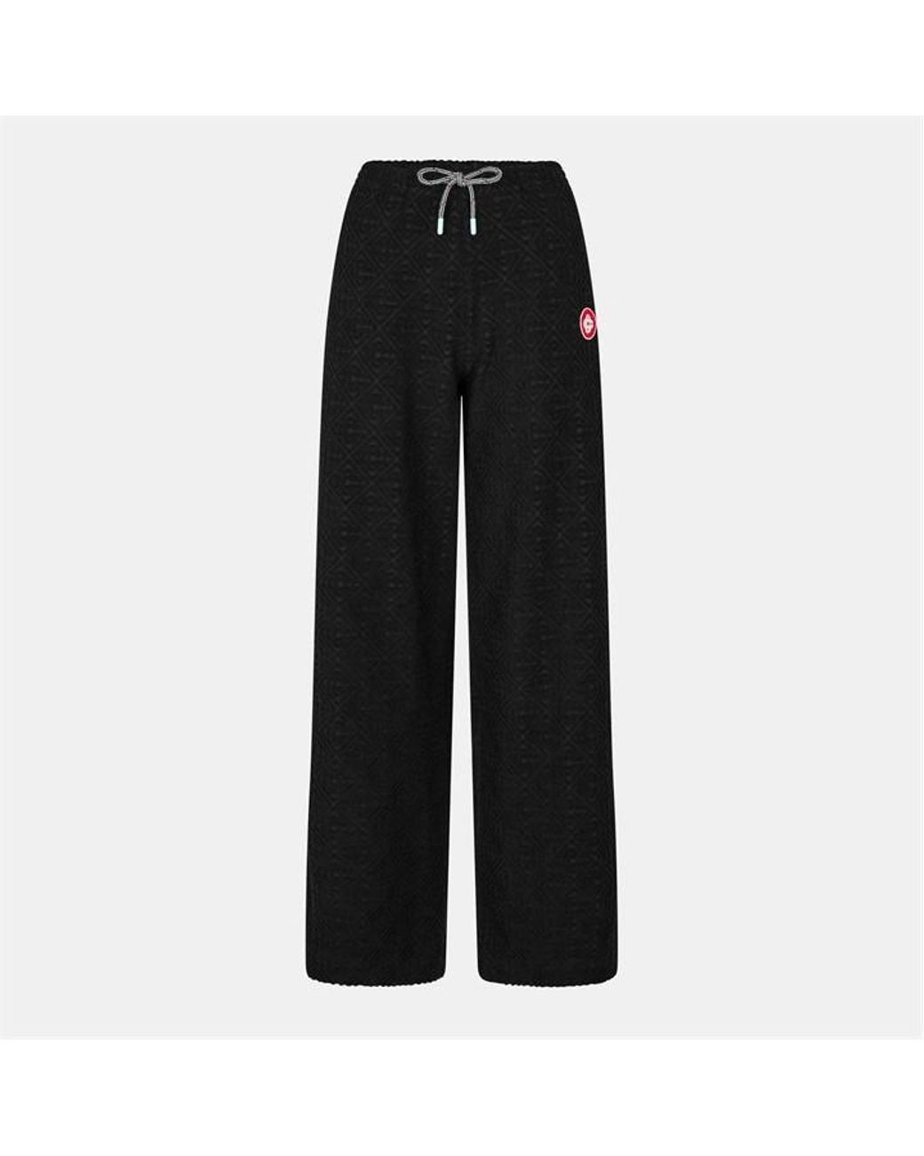 CASABLANCA Towelling Wide Leg Trouser in Black | Lyst UK